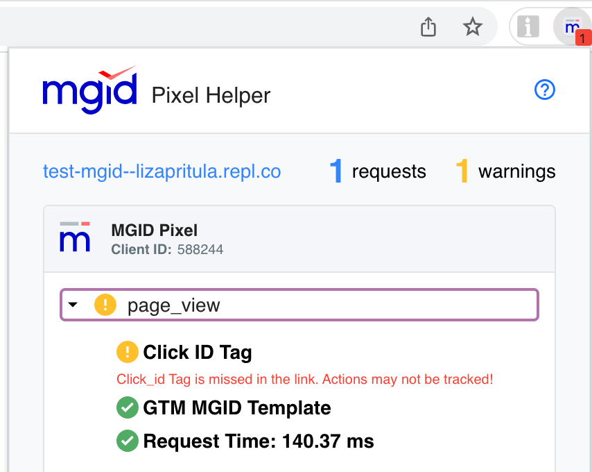 MGID Pixel Helper Overview